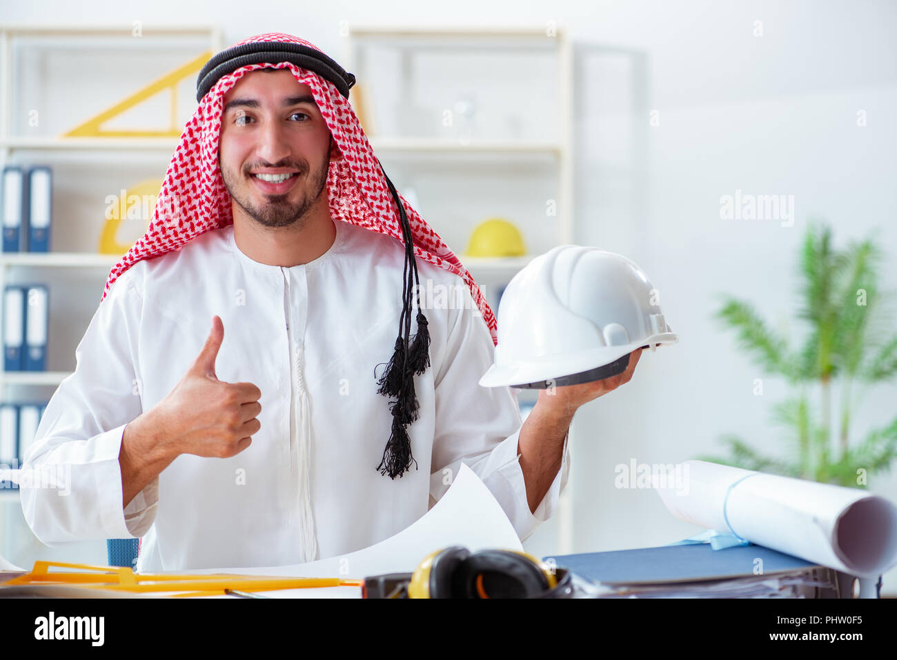 Arab engineer working on new project Stock Photo - Alamy