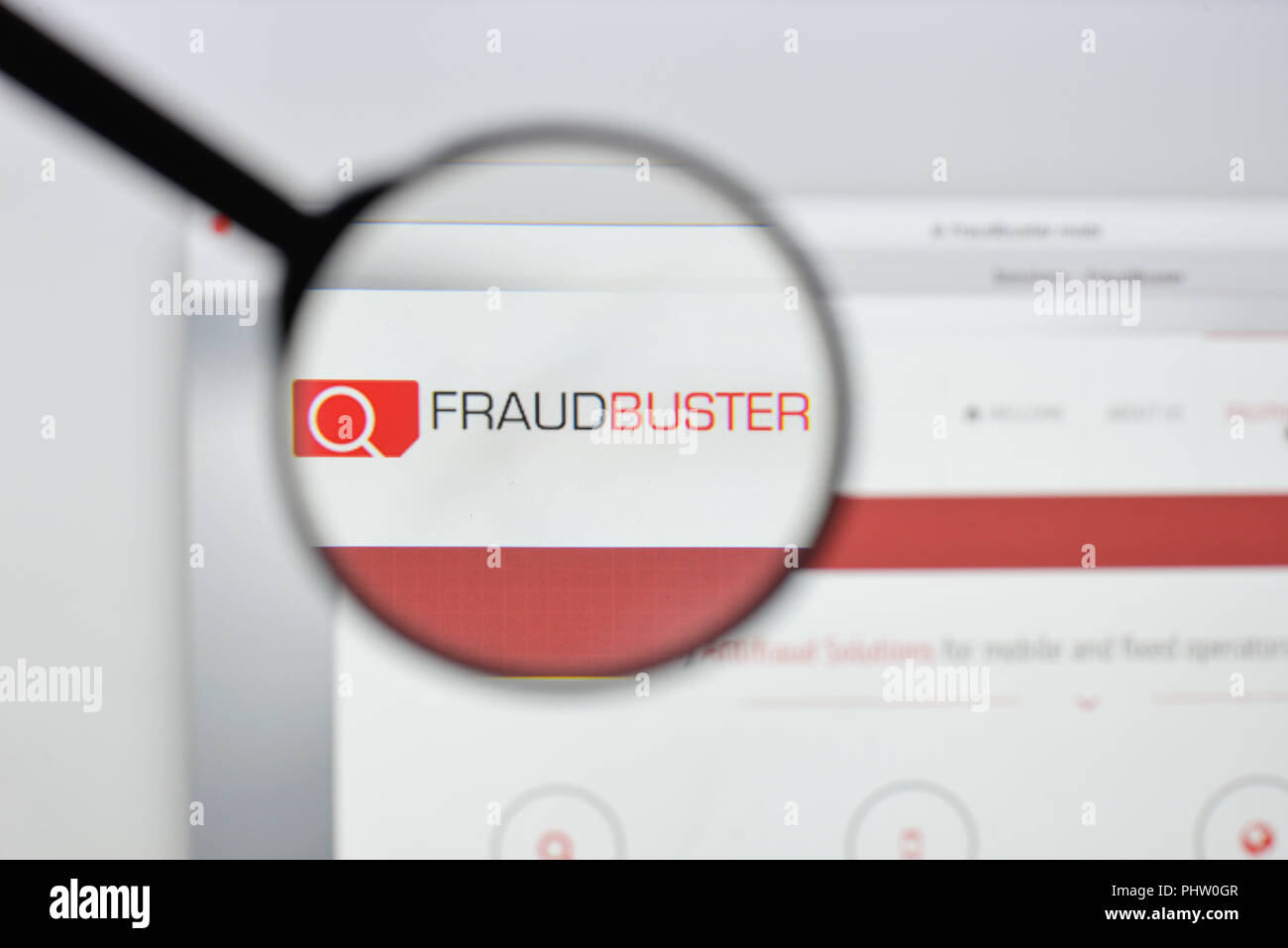 Milan, Italy - August 20, 2018: Fraud Buster website homepage. Fraud ...