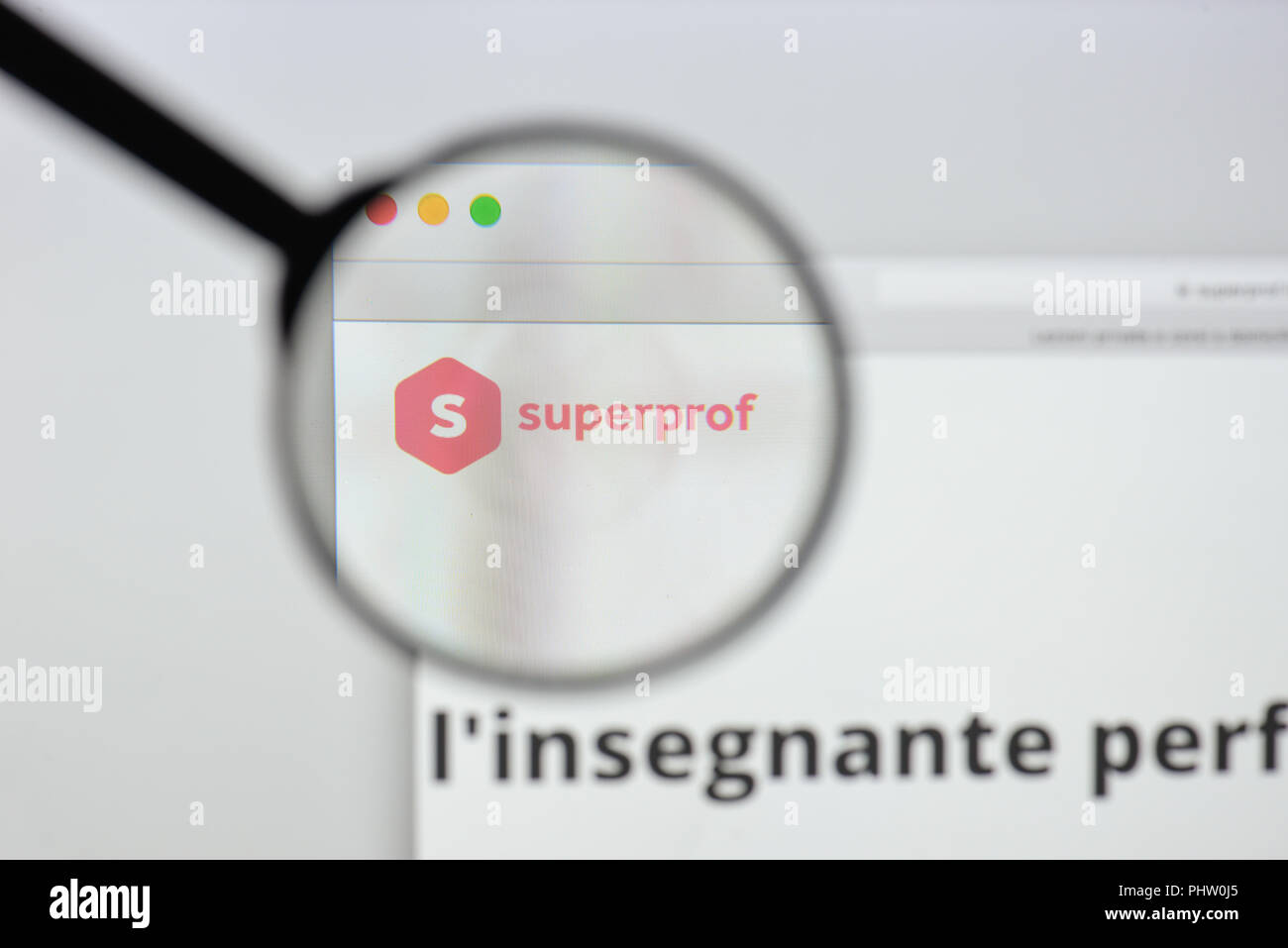 Milan, Italy - August 20, 2018: Superprof website homepage. Superprof ...