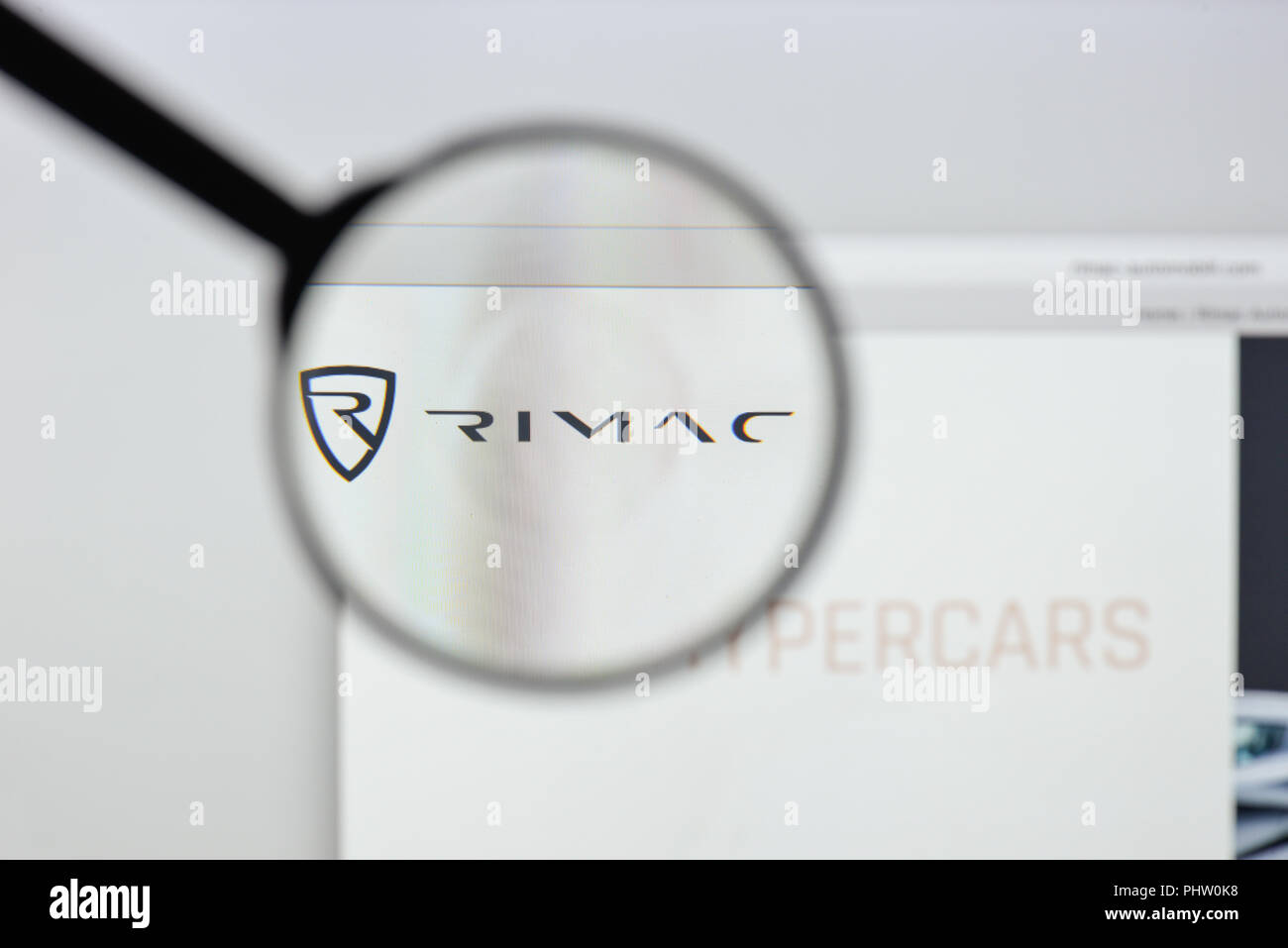 Milan, Italy - August 20, 2018: Rimac Automobili website homepage ...
