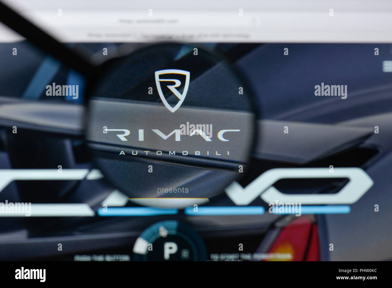 Milan, Italy - August 20, 2018: Rimac Automobili website homepage ...