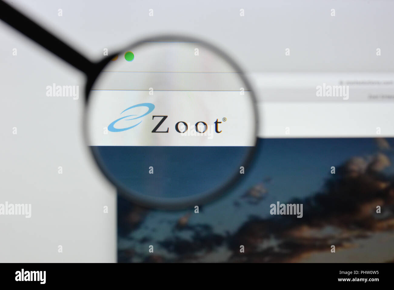 Milan, Italy - August 20, 2018: ZOOT Group website homepage. ZOOT Group ...