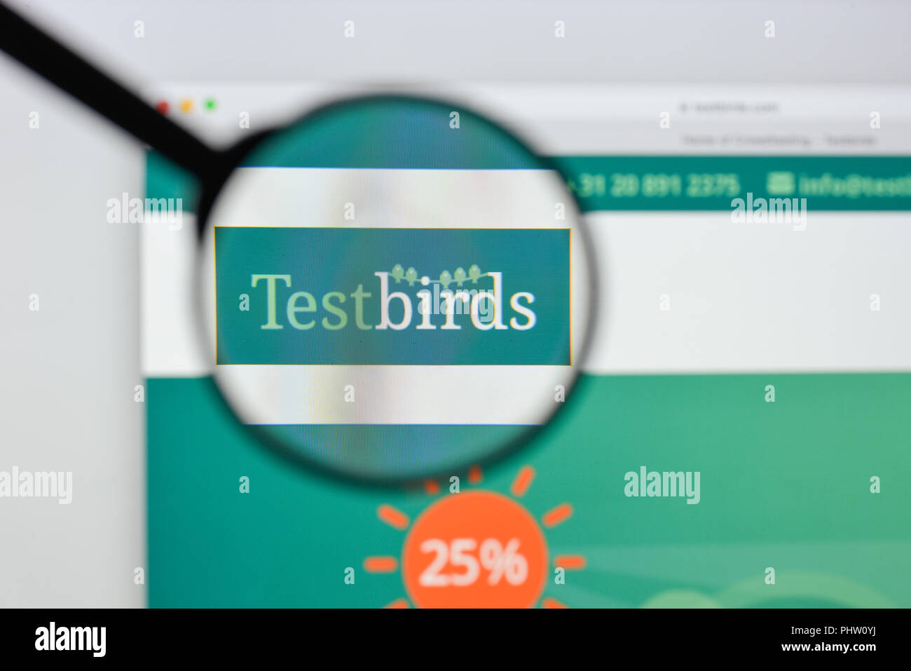Milan, Italy - August 20, 2018: Testbirds website homepage. Testbirds ...
