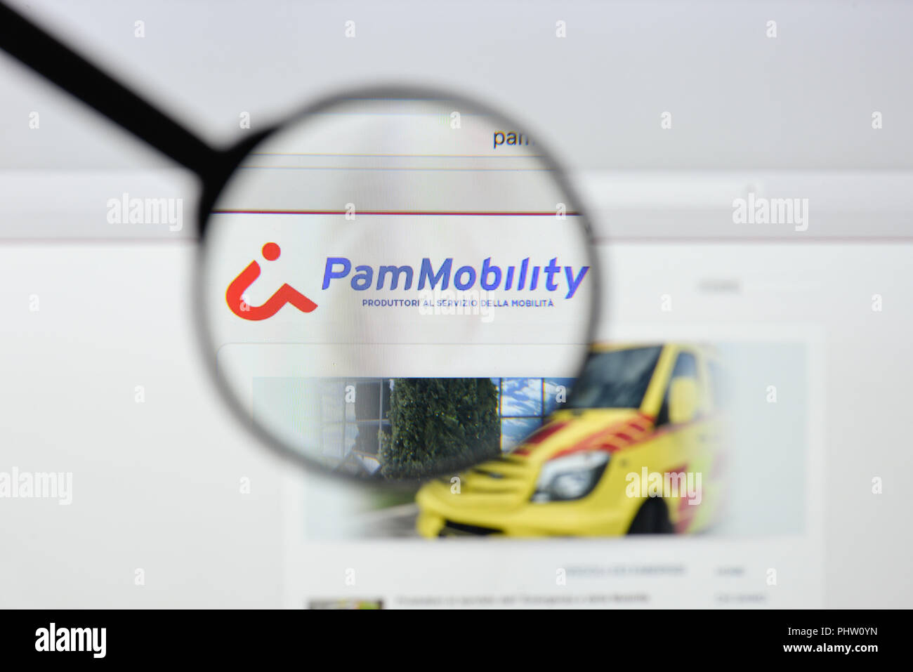 Milan, Italy - August 20, 2018: Pam Mobility website homepage. Pam ...
