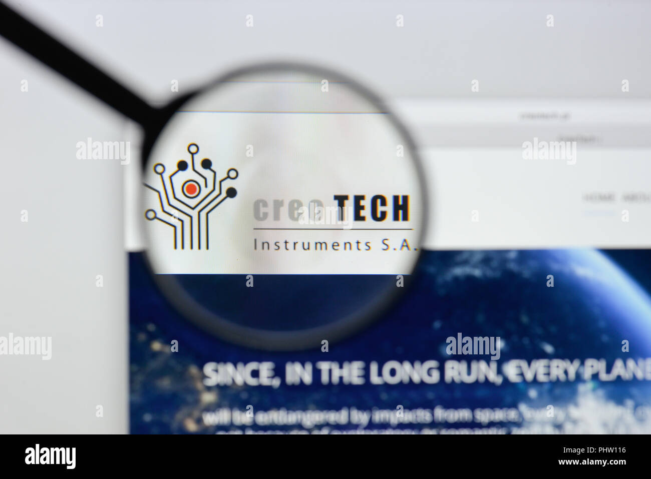 Milan, Italy - August 20, 2018: Creotech Instruments S.A. website ...