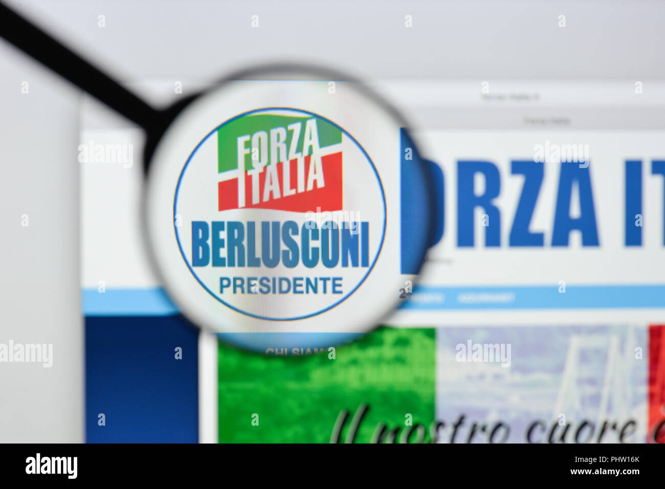 Milan, Italy - August 20, 2018: Forza Italia website homepage. Forza ...