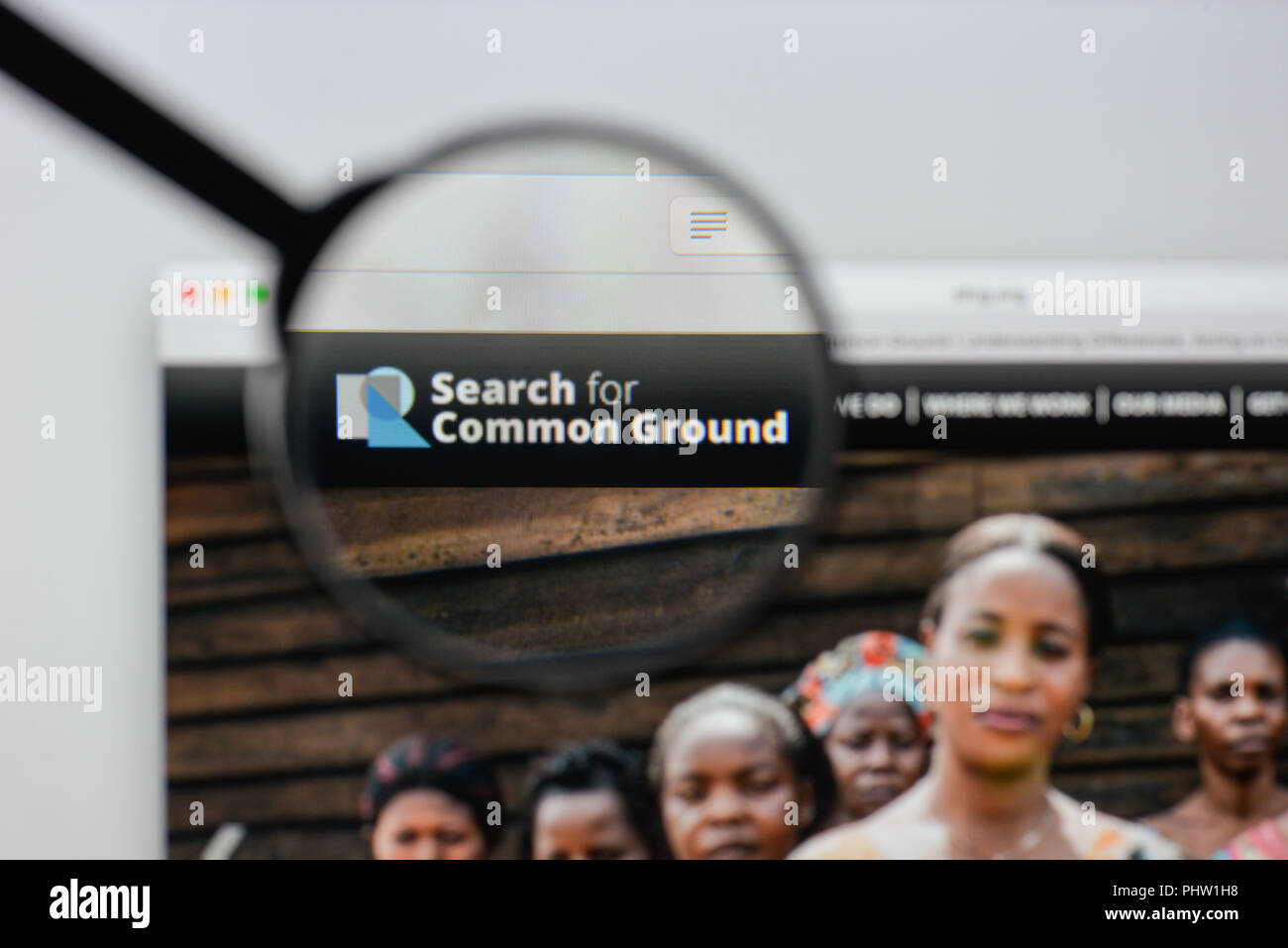 Milan, Italy - August 20, 2018: Common Ground website homepage. Common ...