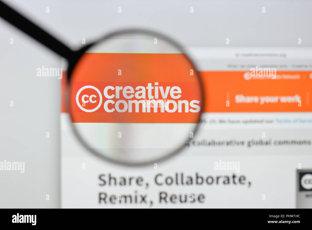 Milan, Italy - August 20, 2018: Creative Commons website homepage ...