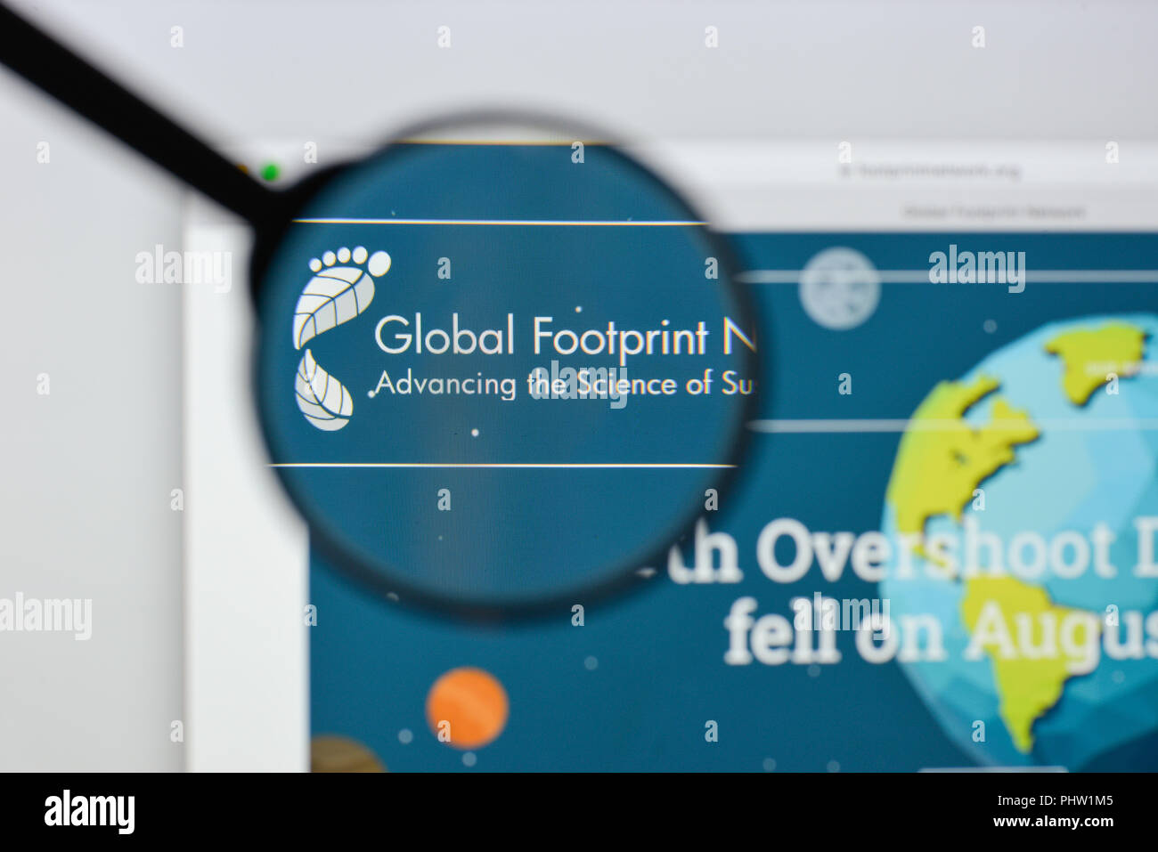 Milan, Italy - August 20, 2018: Global Footprint Network website ...