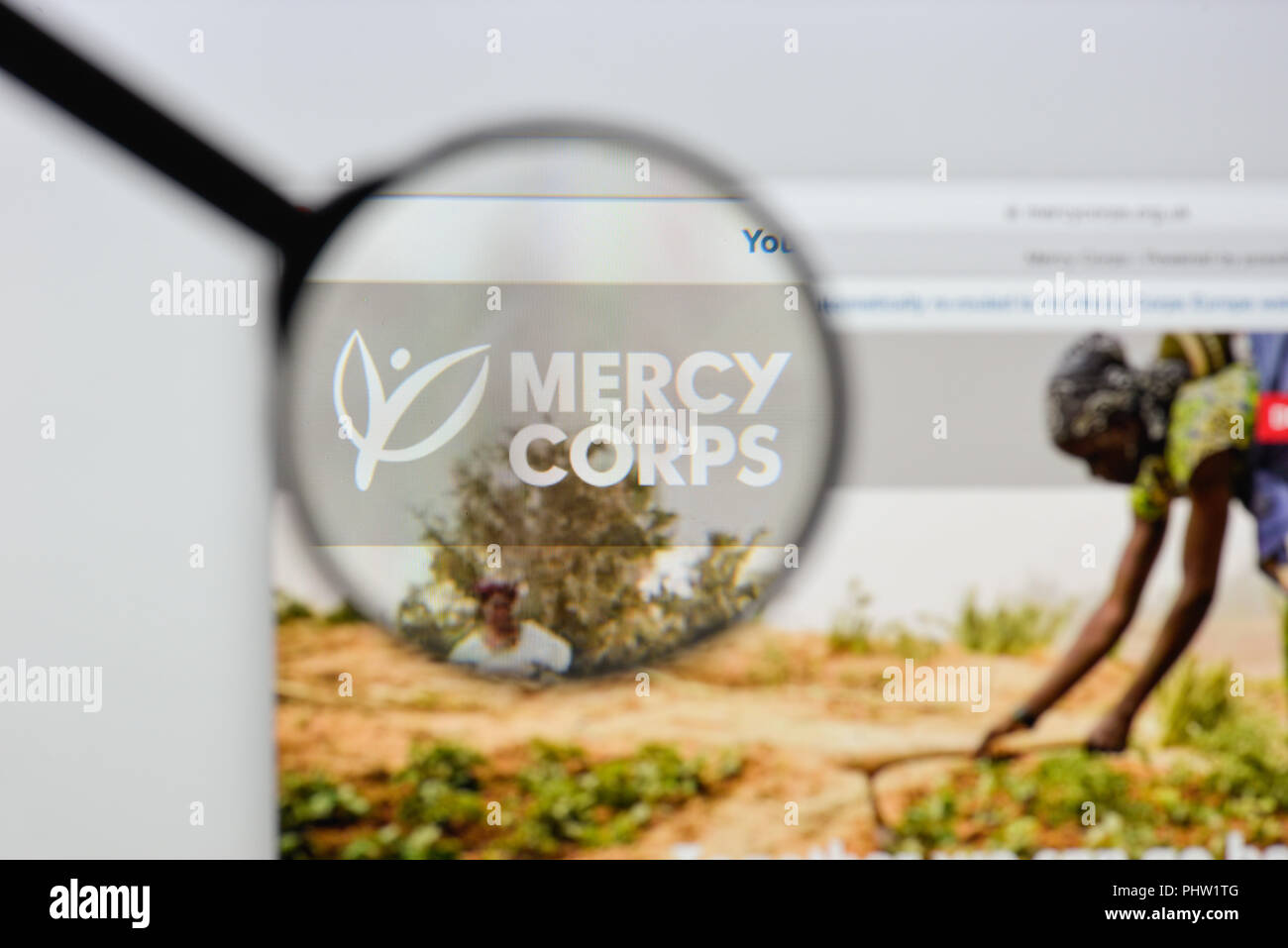 Milan, Italy - August 20, 2018: Mercy Corps website homepage. Mercy ...