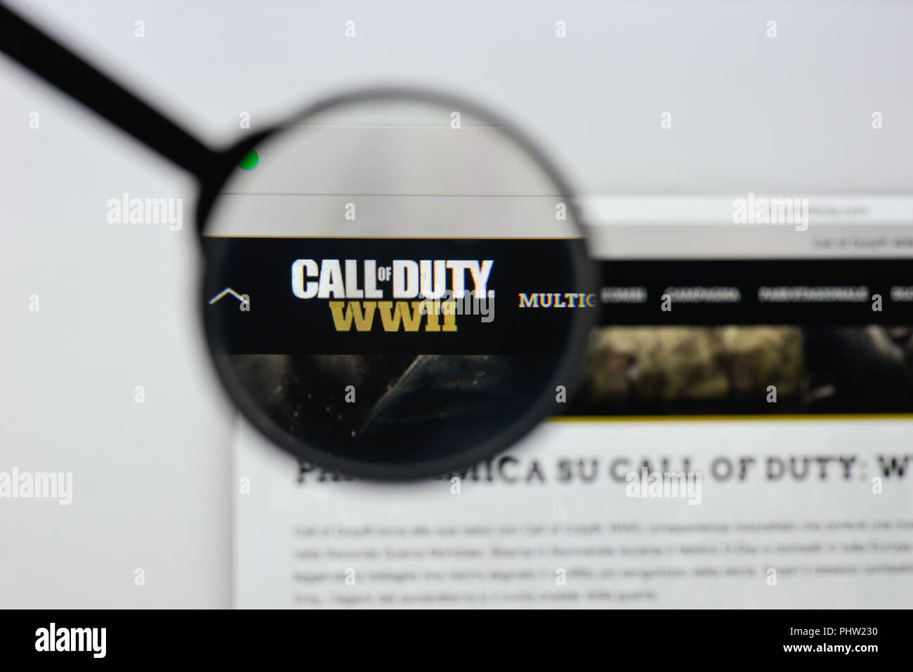 Milan, Italy - August 20, 2018: Call Of Duty WWII website homepage ...