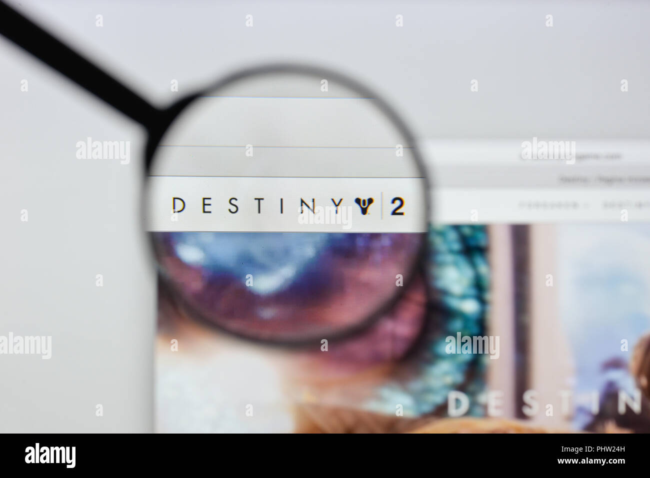 Milan, Italy - August 20, 2018: Destiny 2 website homepage. Destiny 2 ...