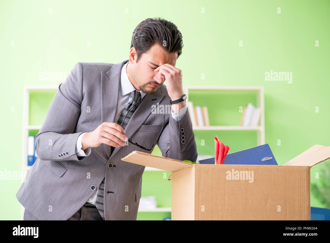 Male employee collecting stuff hi-res stock photography and images - Alamy