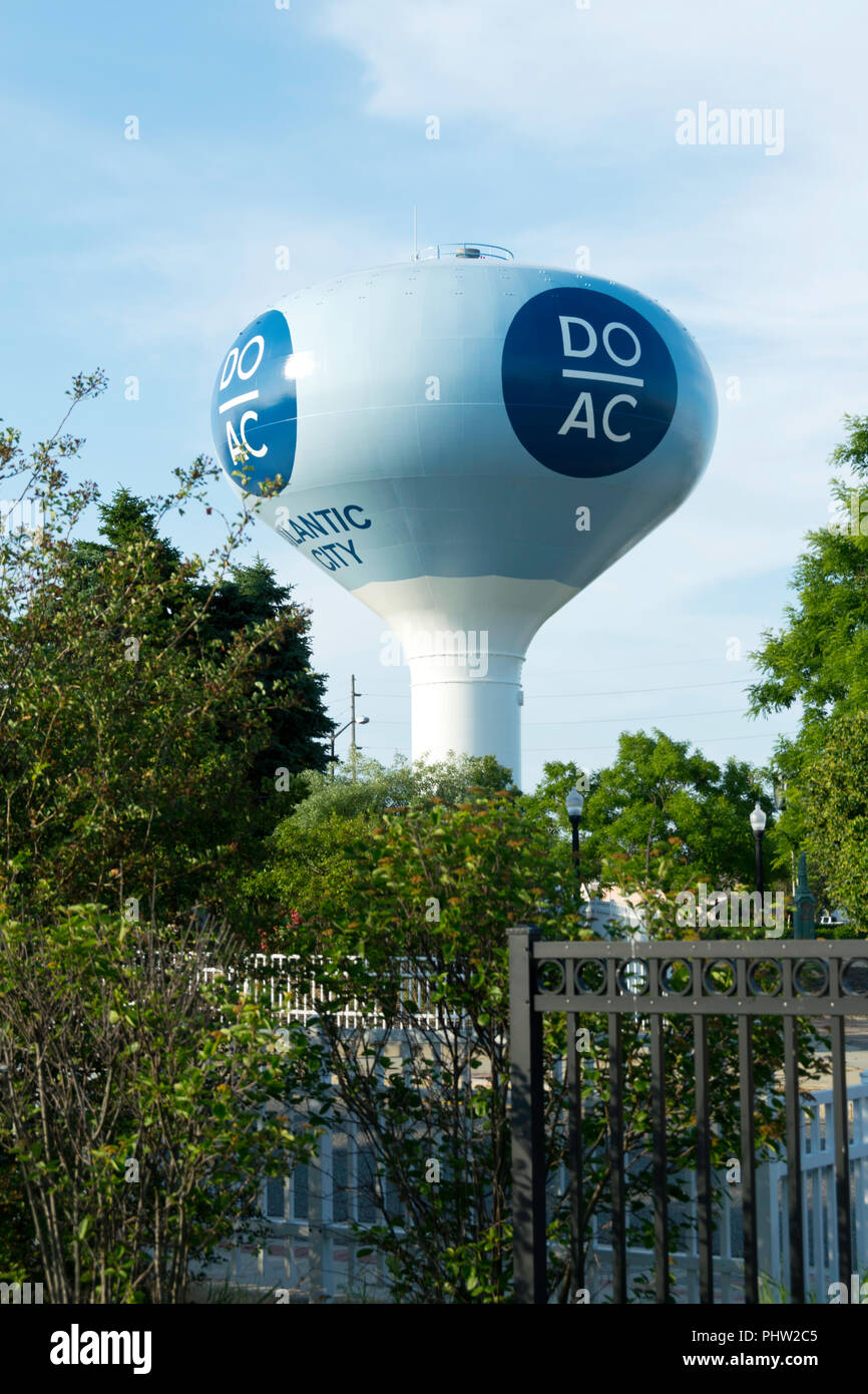 Atlantic City water tower with sign DO AC Stock Photo - Alamy