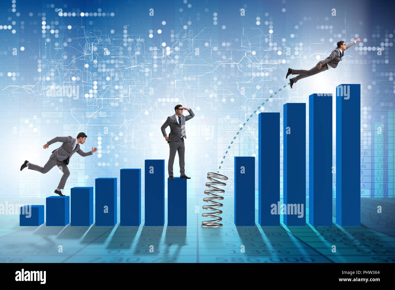 Businessman jumping over bar hi-res stock photography and images - Alamy