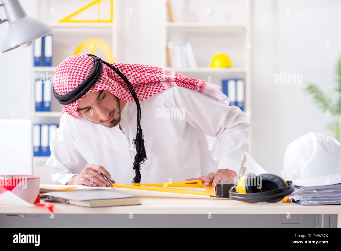 Arab engineer working on new project Stock Photo - Alamy