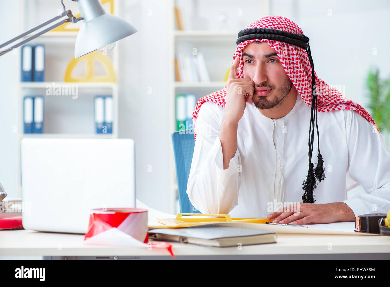 Arab engineer working on new project Stock Photo - Alamy