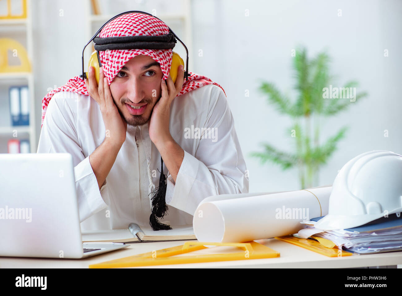 Arab engineer working on new project Stock Photo - Alamy