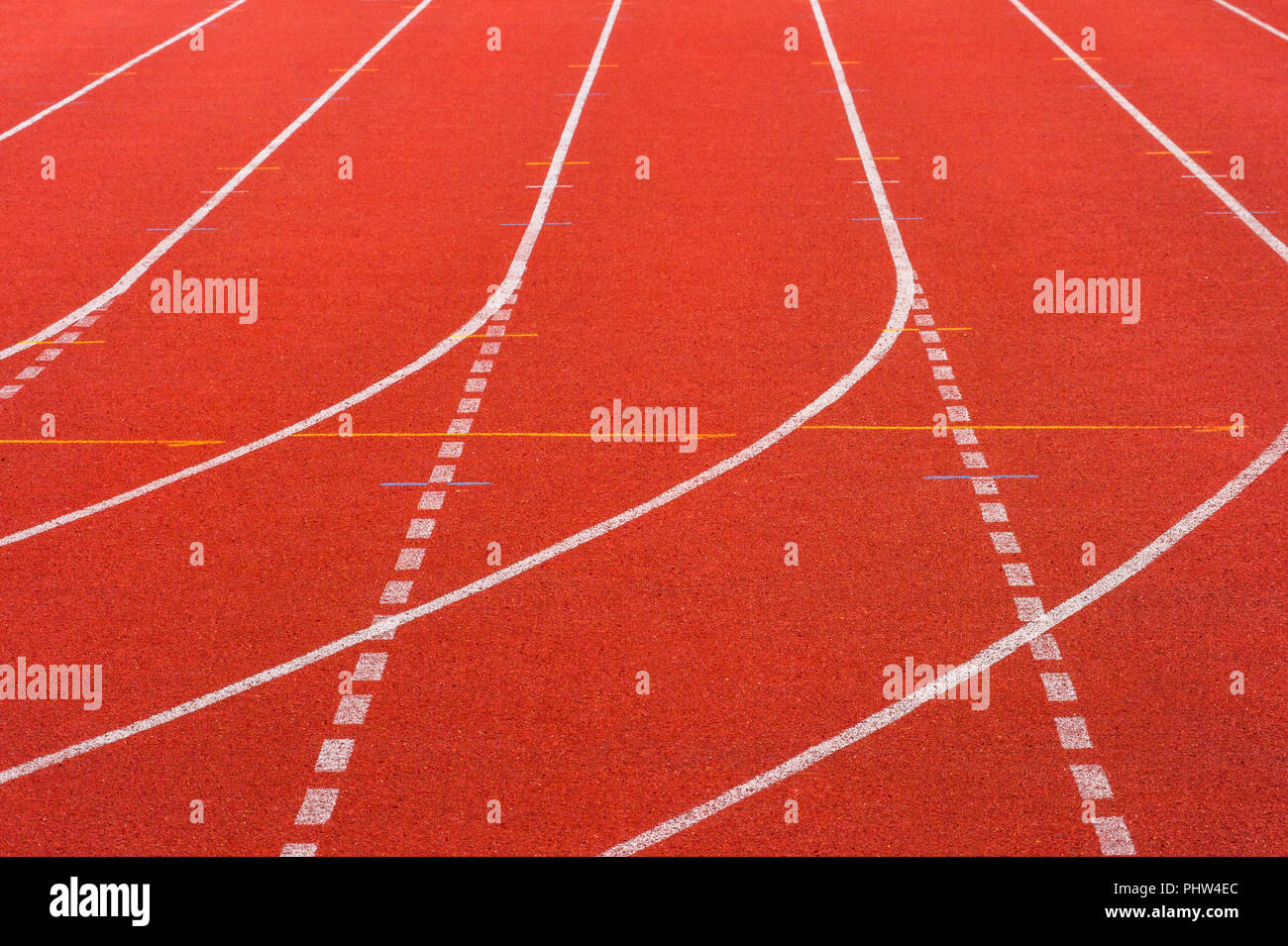 Rubber standard of athletics stadium running track Stock Photo - Alamy
