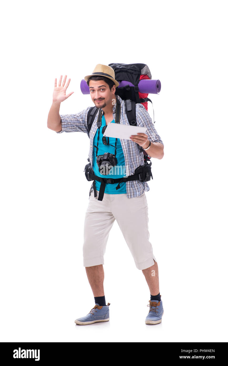 Traveller looking at map Cut Out Stock Images & Pictures - Alamy