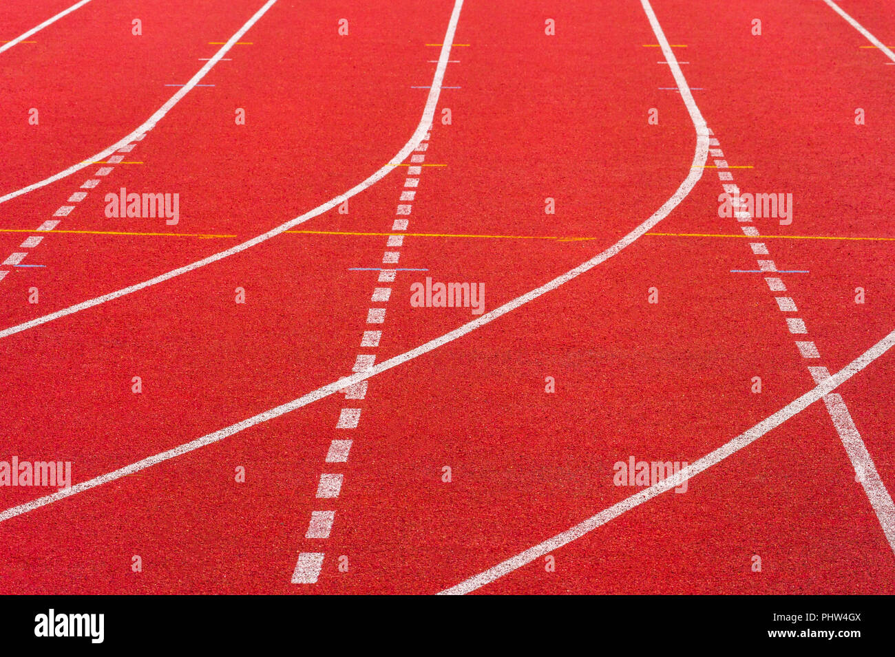 Rubber standard of athletics stadium running track Stock Photo - Alamy