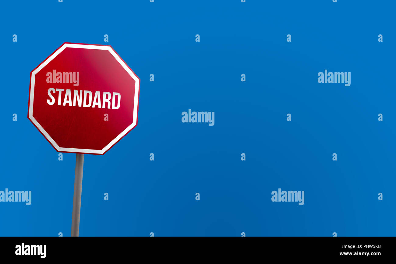 standard - red sign with blue sky Stock Photo - Alamy