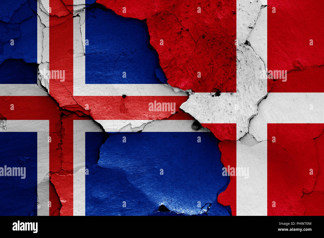flags of Iceland and Denmark Stock Photo - Alamy