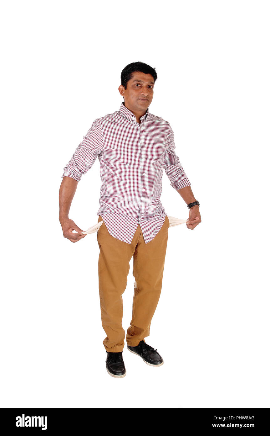 Indian man showing empty pockets hi-res stock photography and images ...
