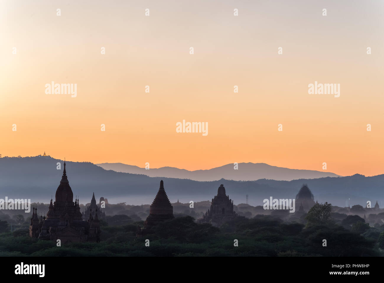 Sunset Over Bagan Stock Photo - Alamy