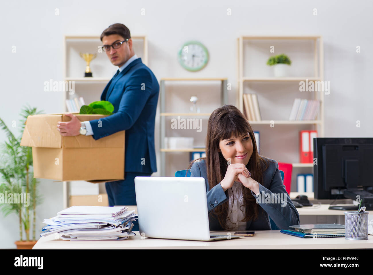 Person being fired from his work Stock Photo - Alamy