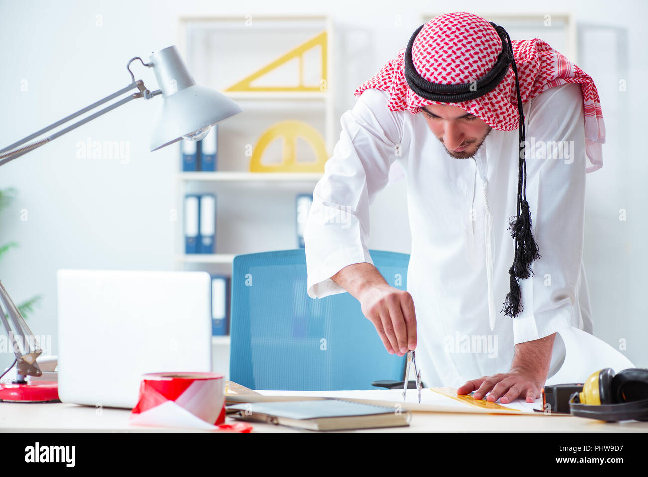 Arab engineer working on new project Stock Photo - Alamy