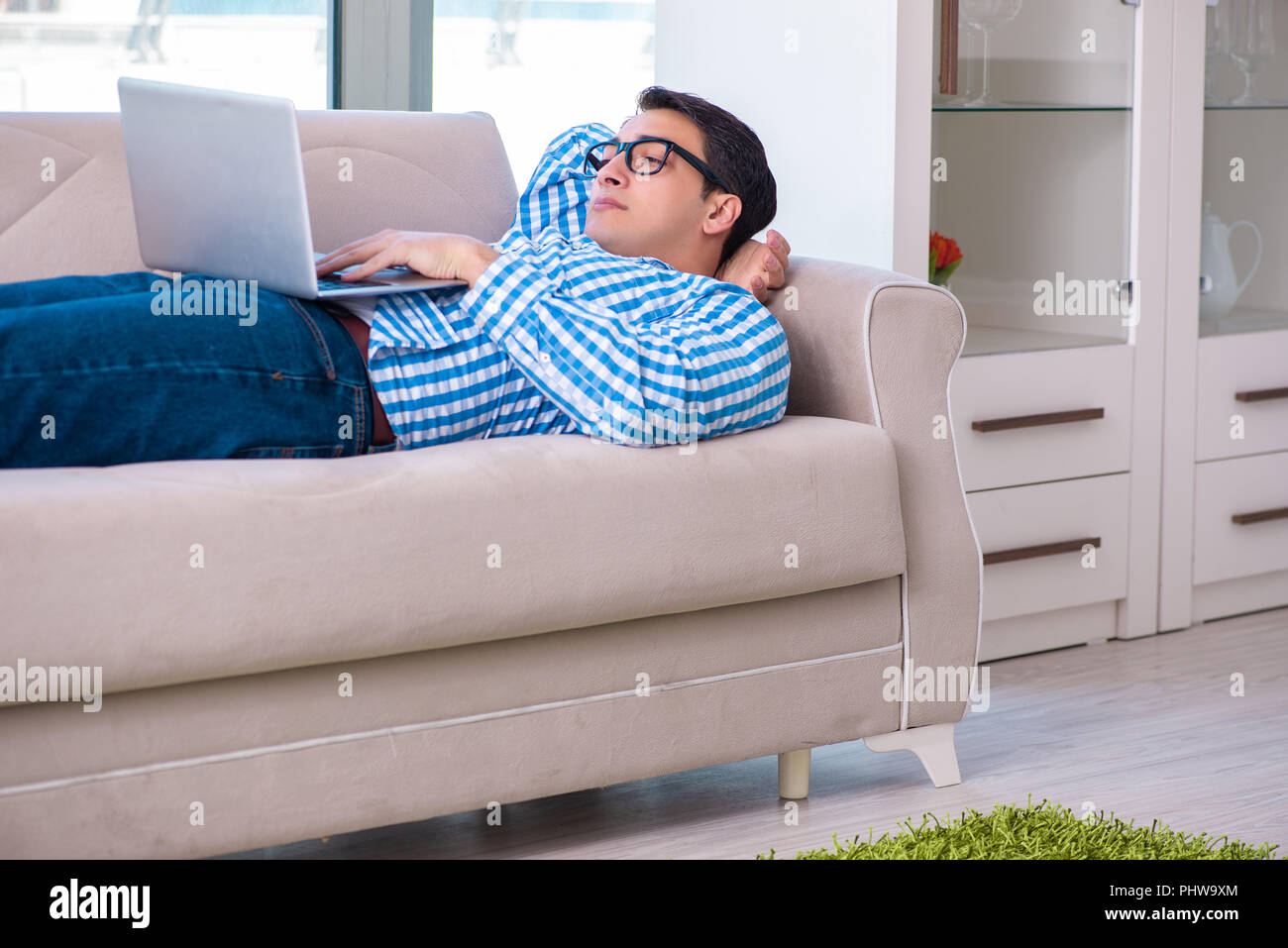 Student doing distance MBA online training Stock Photo - Alamy