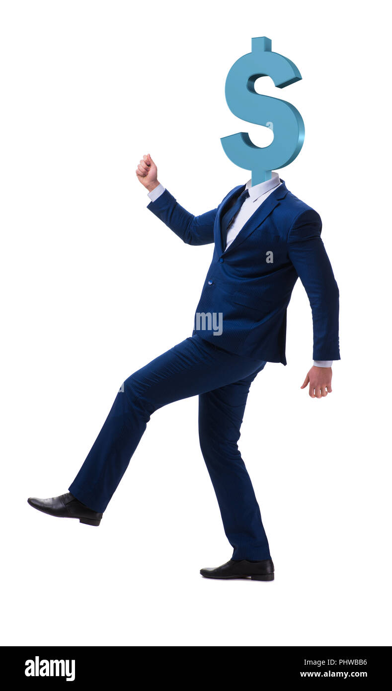 Businessman with dollar sign instead of head Stock Photo - Alamy