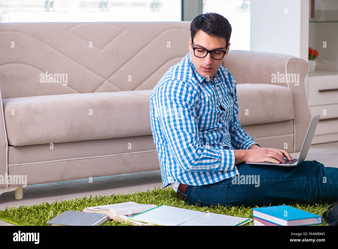 Student doing distance MBA online training Stock Photo - Alamy