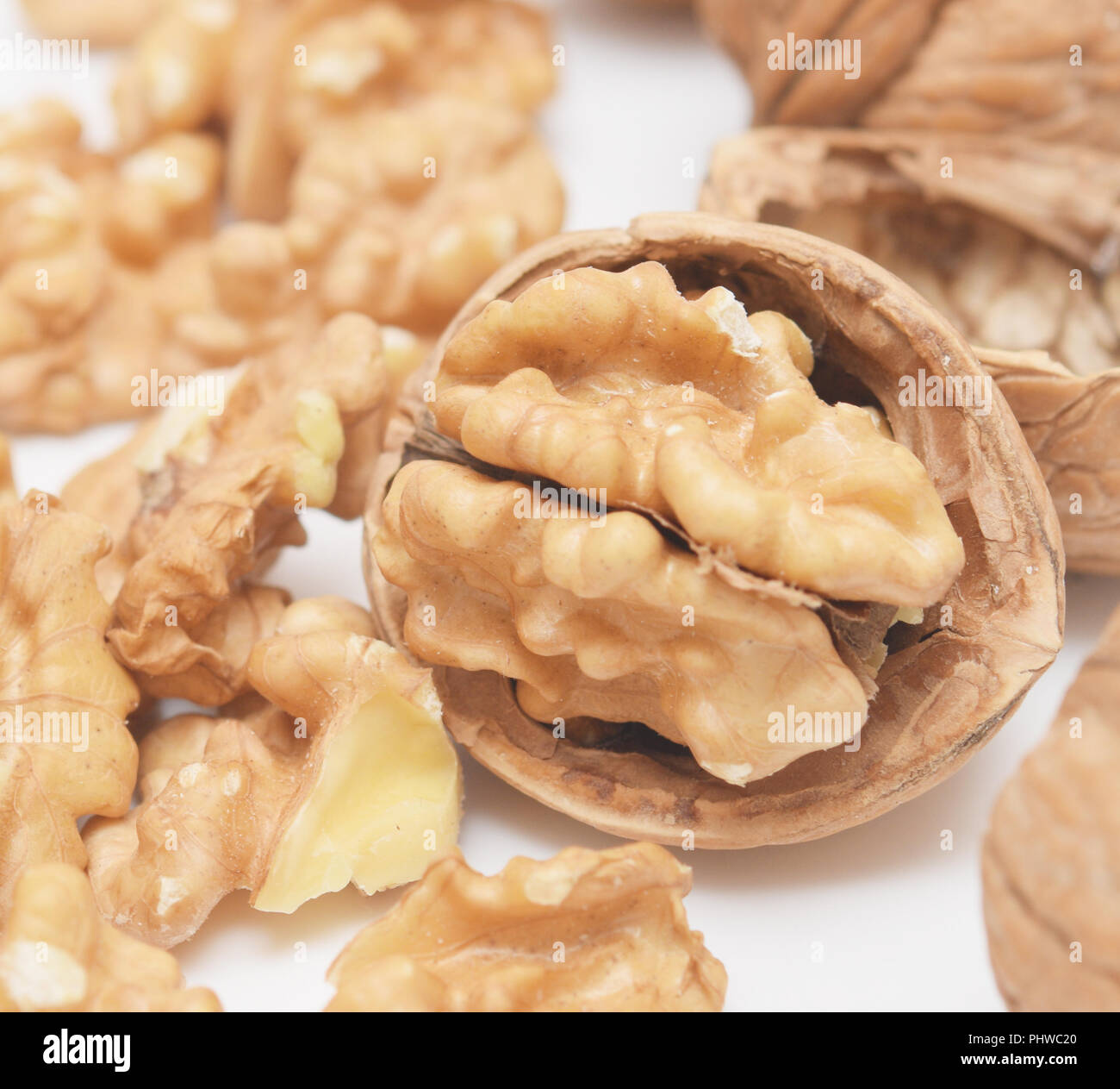 Walnuts on white Stock Photo - Alamy