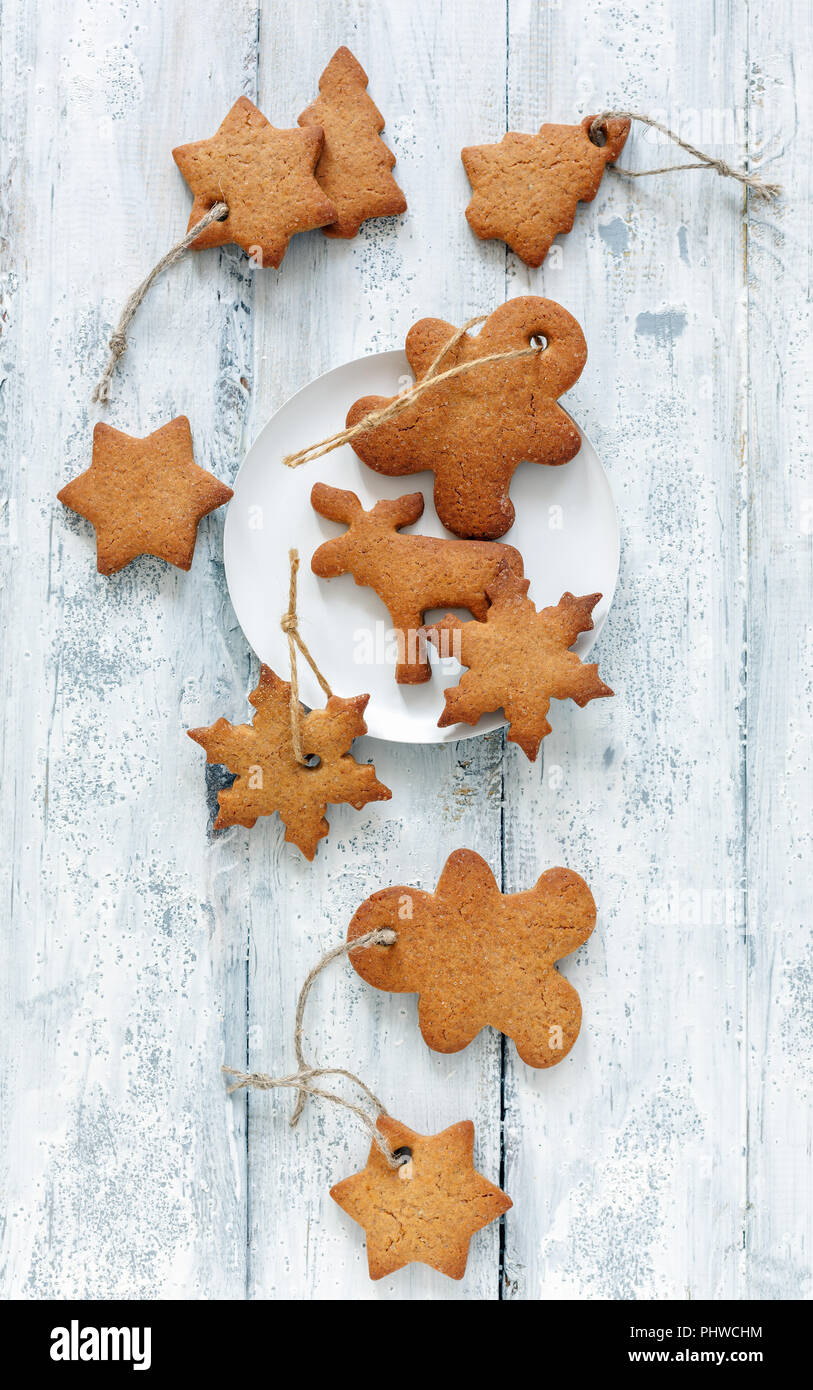 Gingerbread cookies are on the plate hi-res stock photography and ...