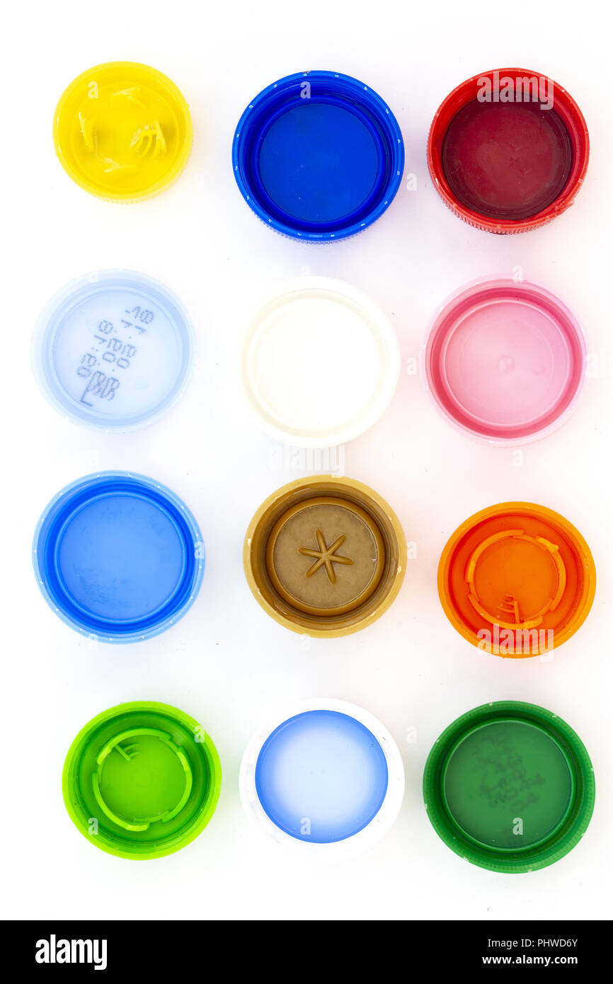 Colorful plastic bottle caps Stock Photo - Alamy