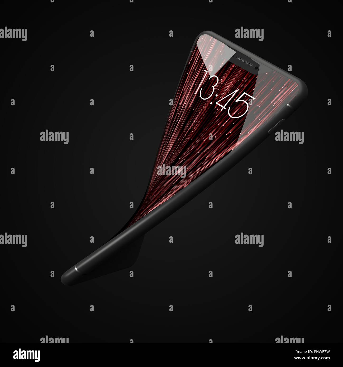 modern design of bendable smartphone. 3d illustration of brandless ...