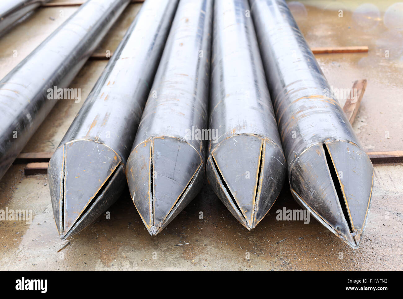 The big metal pipes pointe Stock Photo - Alamy