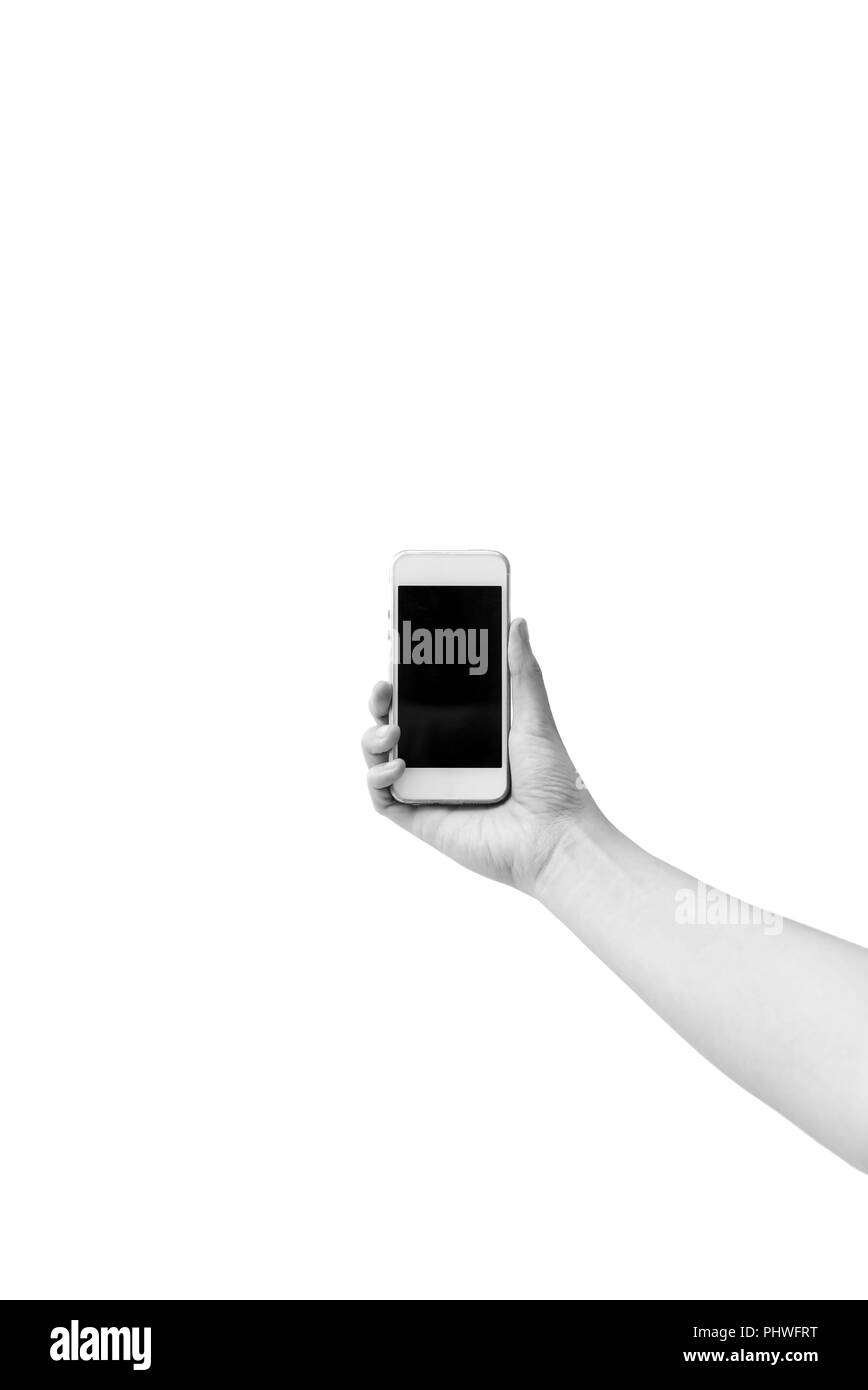 Isolated phone screen in Black and White Stock Photos & Images - Alamy