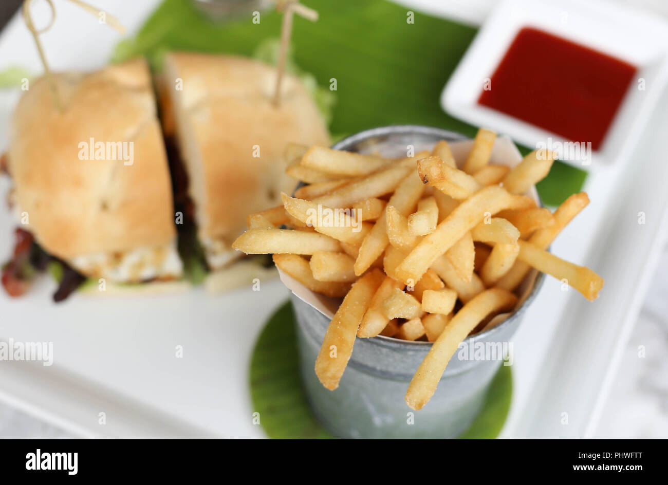 Selected focus french fries isolated Stock Photo - Alamy