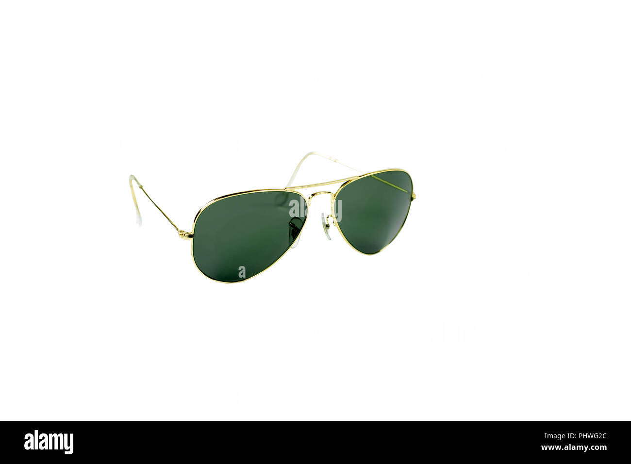 Sunglasses green color lens isolated Stock Photo - Alamy