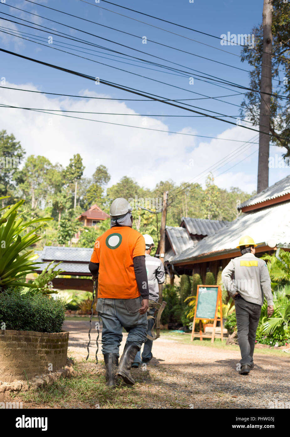 Group of Electrician inspector checking at work Stock Photo - Alamy