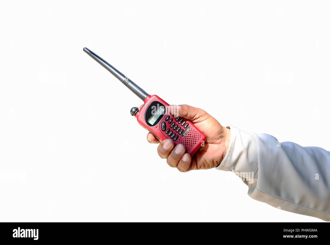 Hand holding walkie talkie hi-res stock photography and images - Alamy