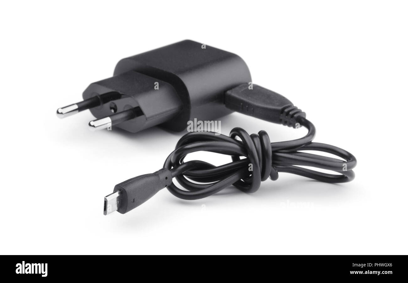 Charger for phone isolated on white background Stock Photo - Alamy
