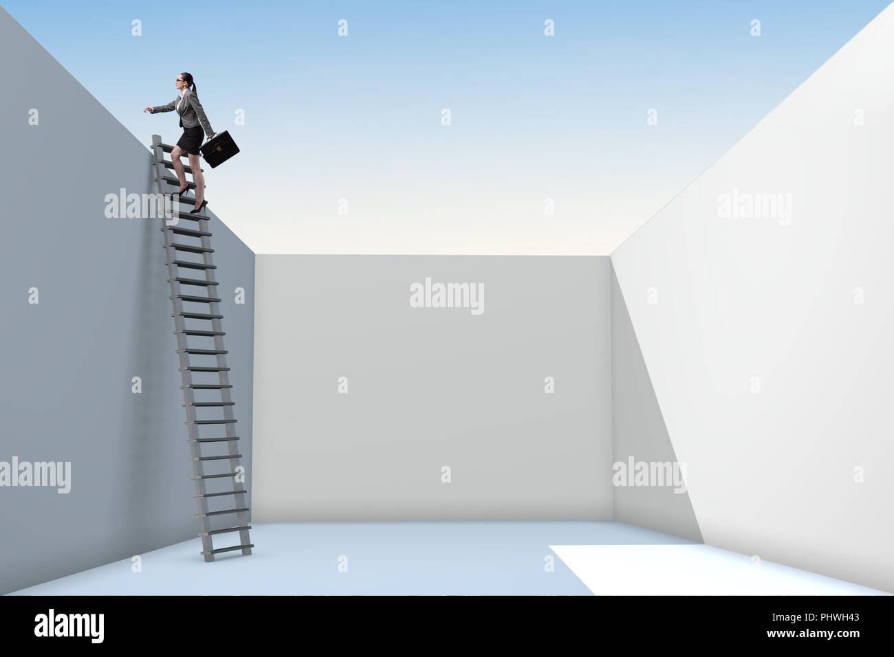 Woman avoiding a ladder hi-res stock photography and images - Alamy