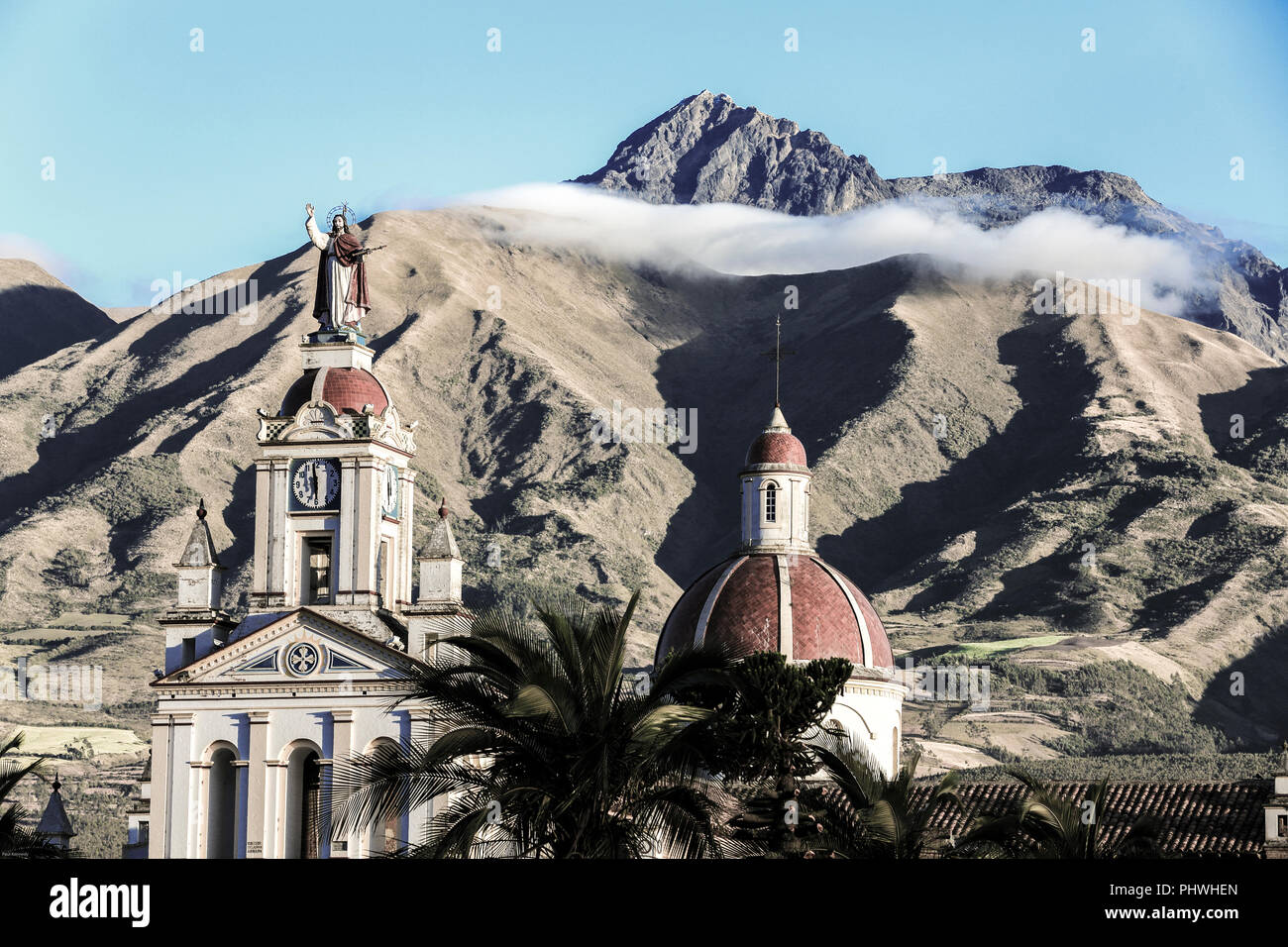 Catedral La Matriz catholic church in Cotacachi, Ecuador Stock Photo ...
