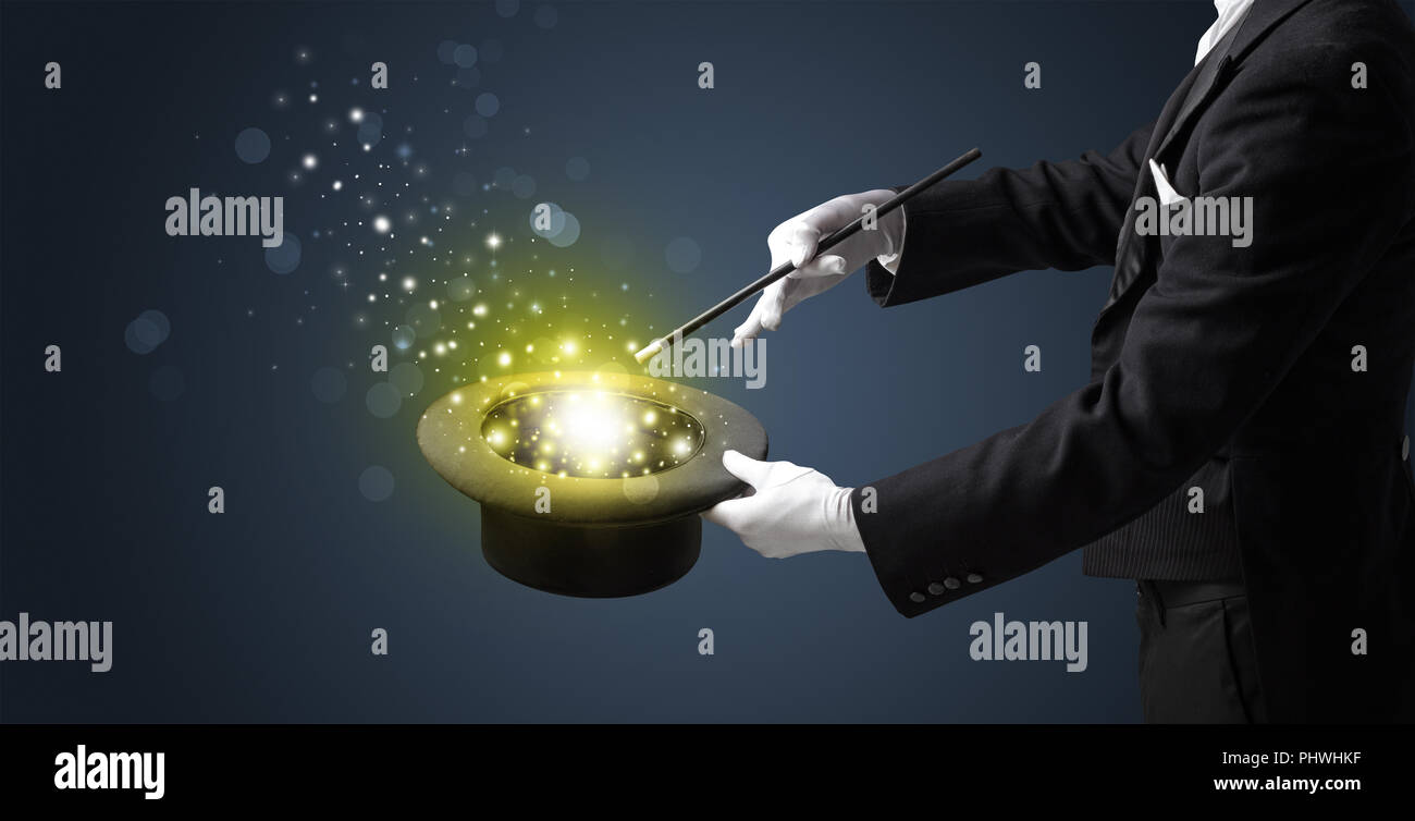 White glove hand conjuring something mysterious Stock Photo - Alamy
