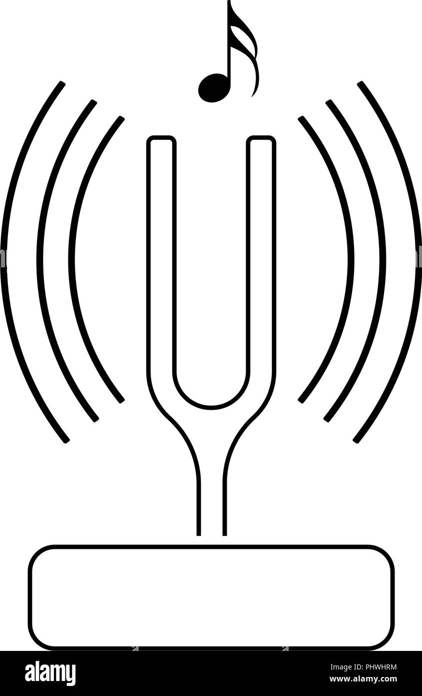 Tuning fork icon. Thin line design. Vector illustration Stock Vector ...