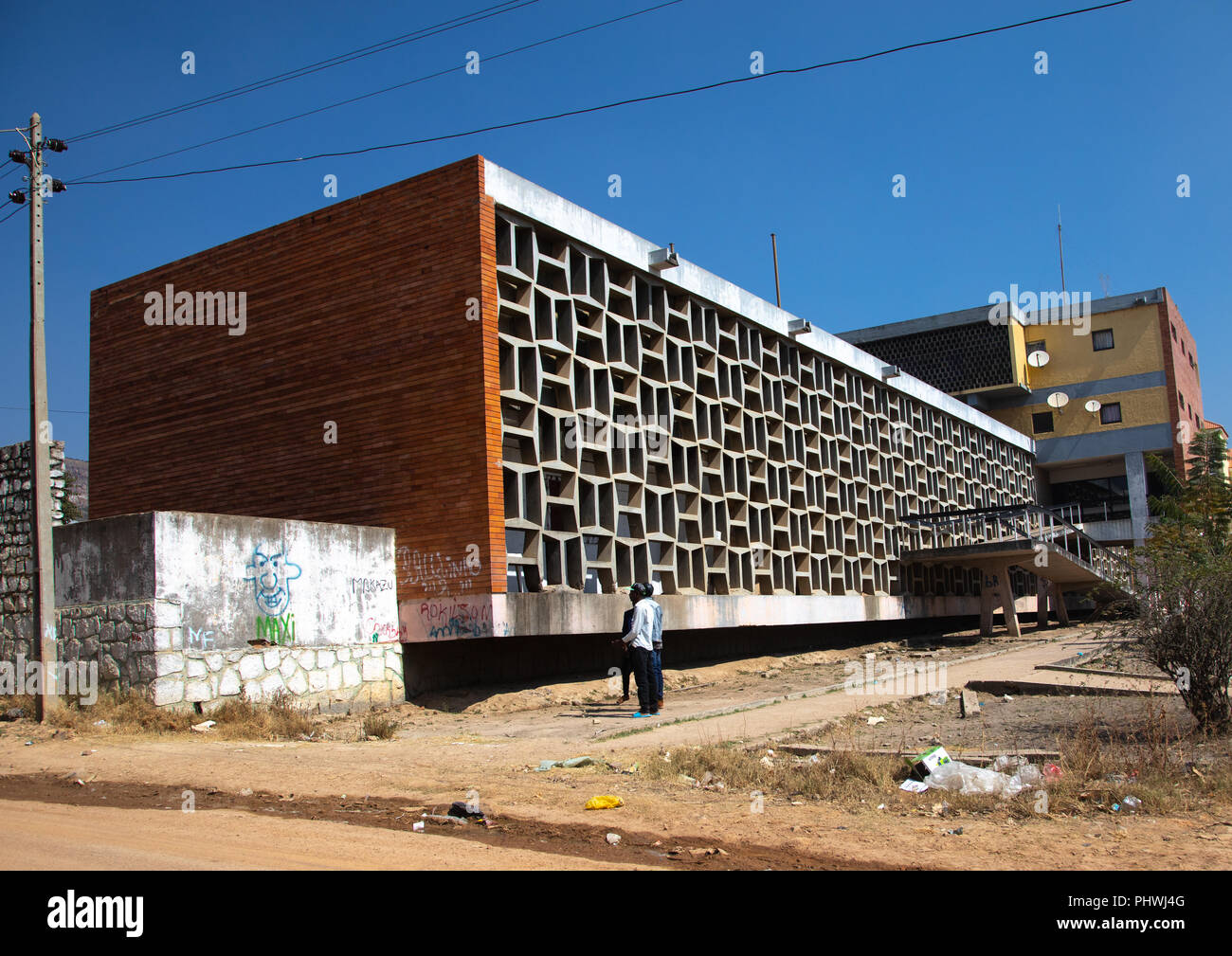 Old modernist portuguese building, Huila Province, Lubango, Angola ...